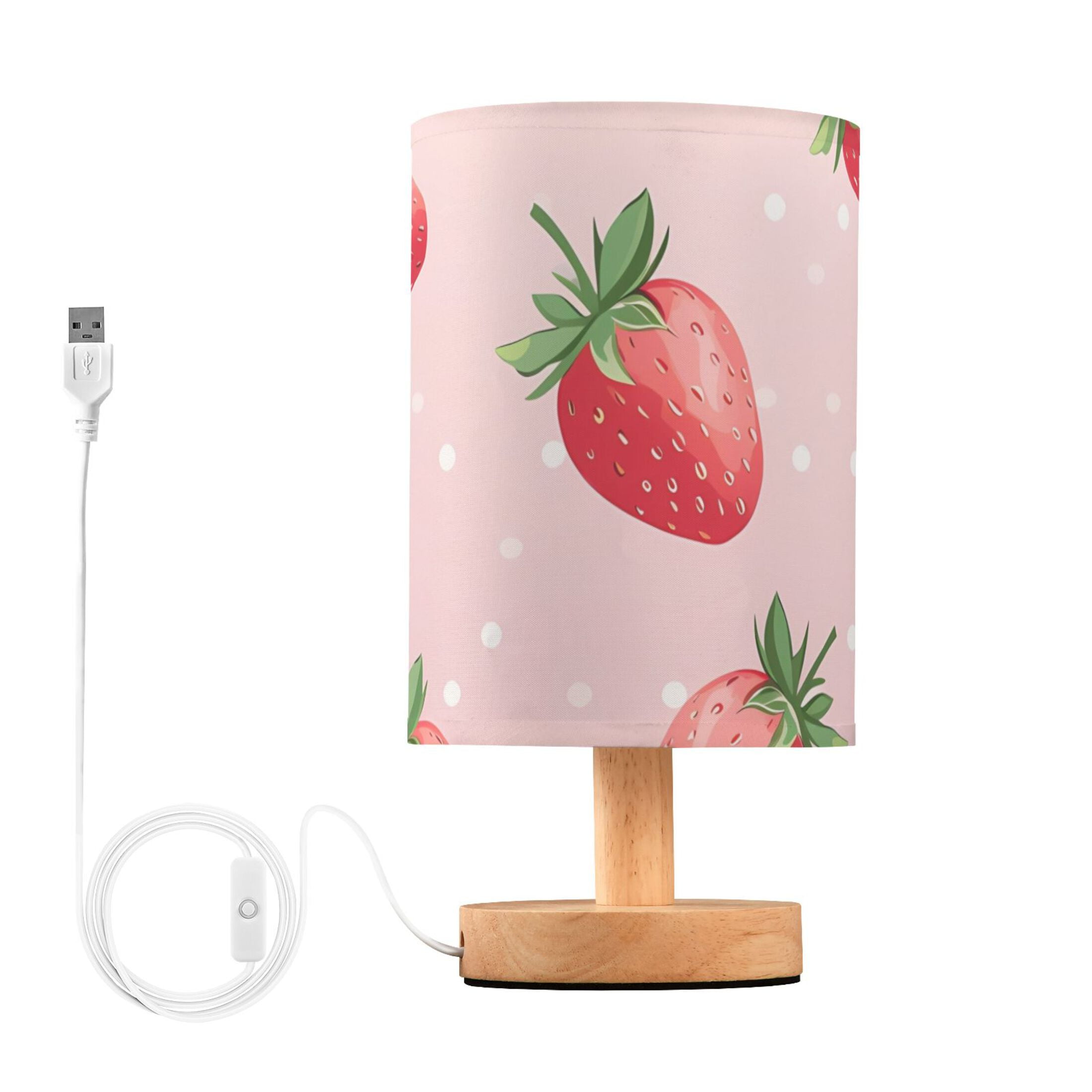 Strawberry Fruits Bedside Table Lamp LED Warm Lights with USB Charging ...