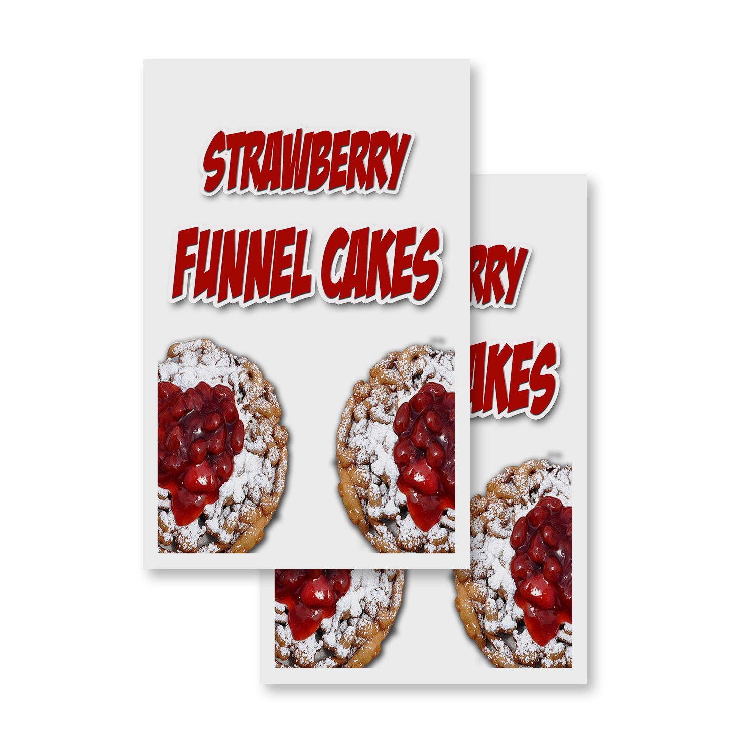 Strawberry Funnel Cakes (2-PACK) 24" x 36" Vinyl Decals | Sign Insert ...