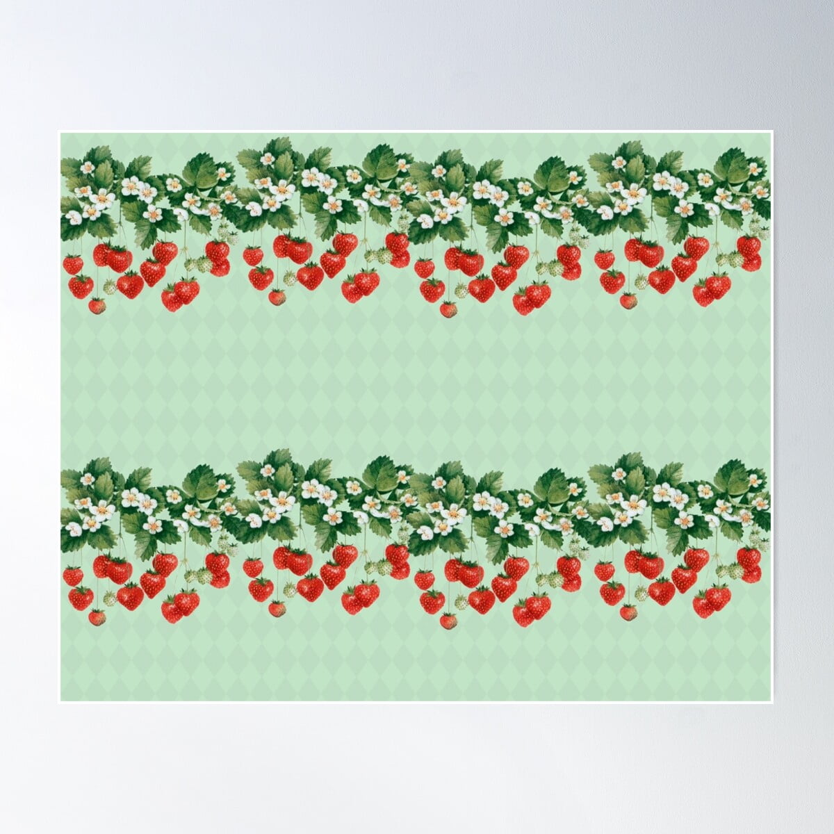 Strawberry Garden Party Mint Green Classic Lolita Cottage Core Poster ...