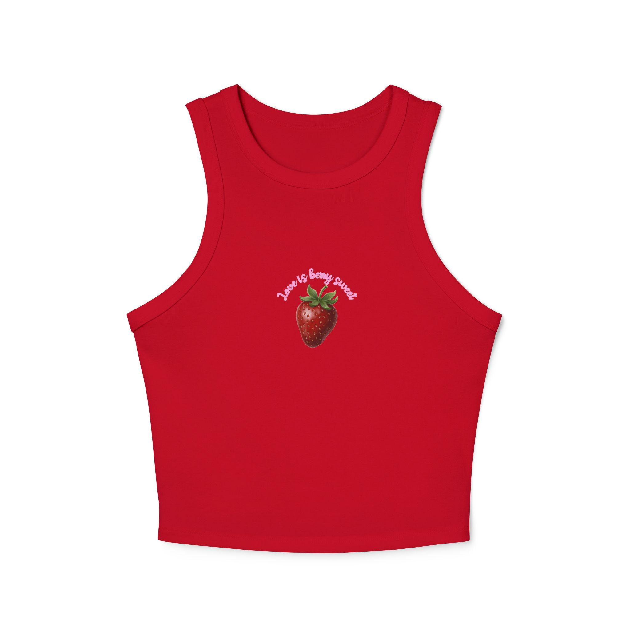 Strawberry Graphic Racer Tank Top, Cute Fruit Tank Top, Berry Tank Top ...