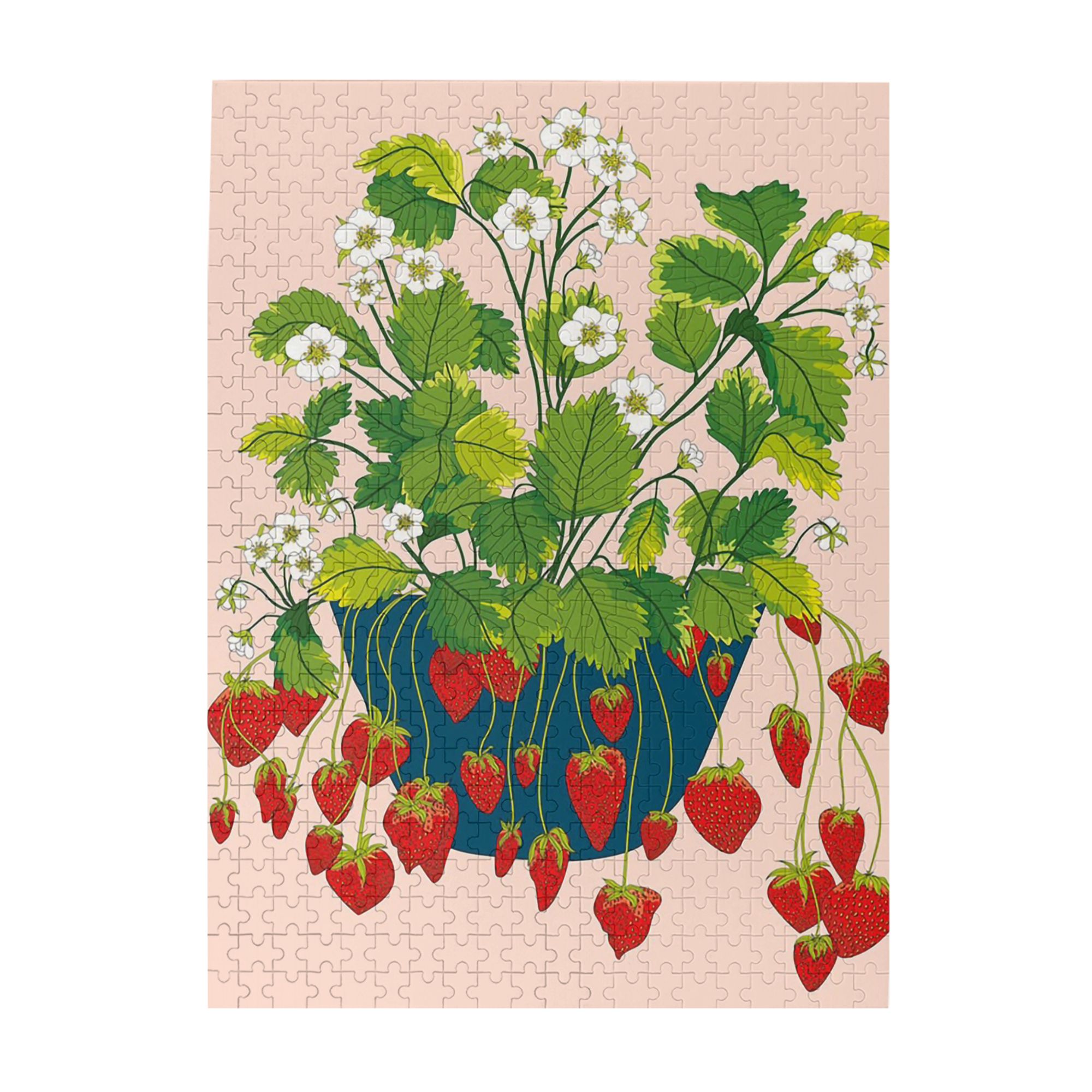 Strawberry Growing Pot With Blossom Flowers Puzzle, Strawberry Puzzle ...