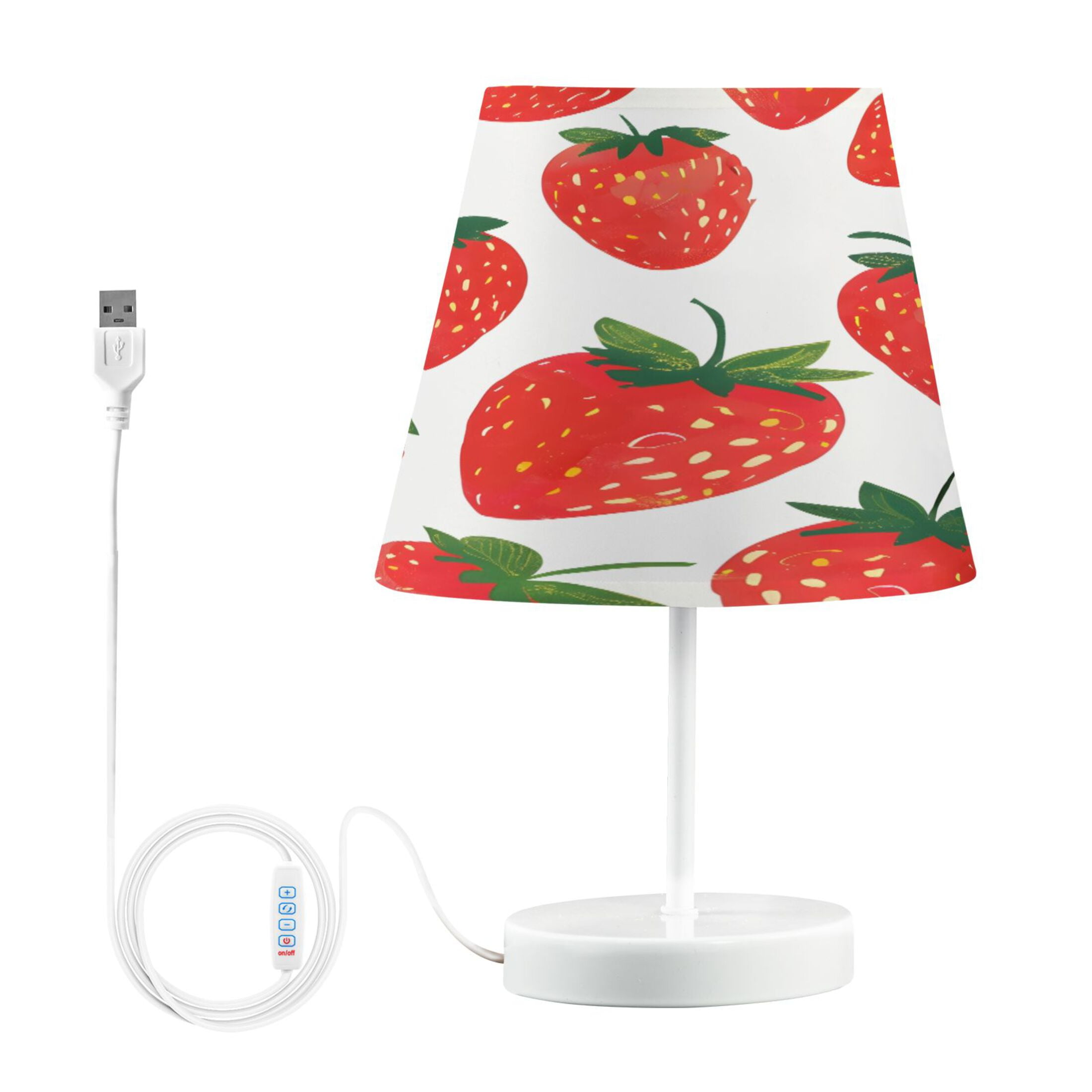 Strawberry Hand Drawn Desk Lamp LED Table Nightstand Lamps with 3 Color ...