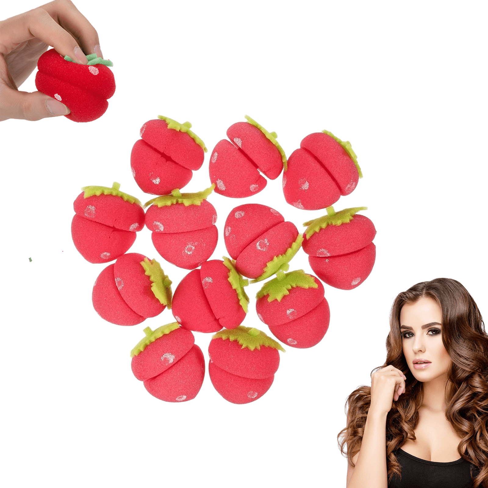 Strawberry Heatless Curlers, 2025 New Strawberry Foam Rollers ...
