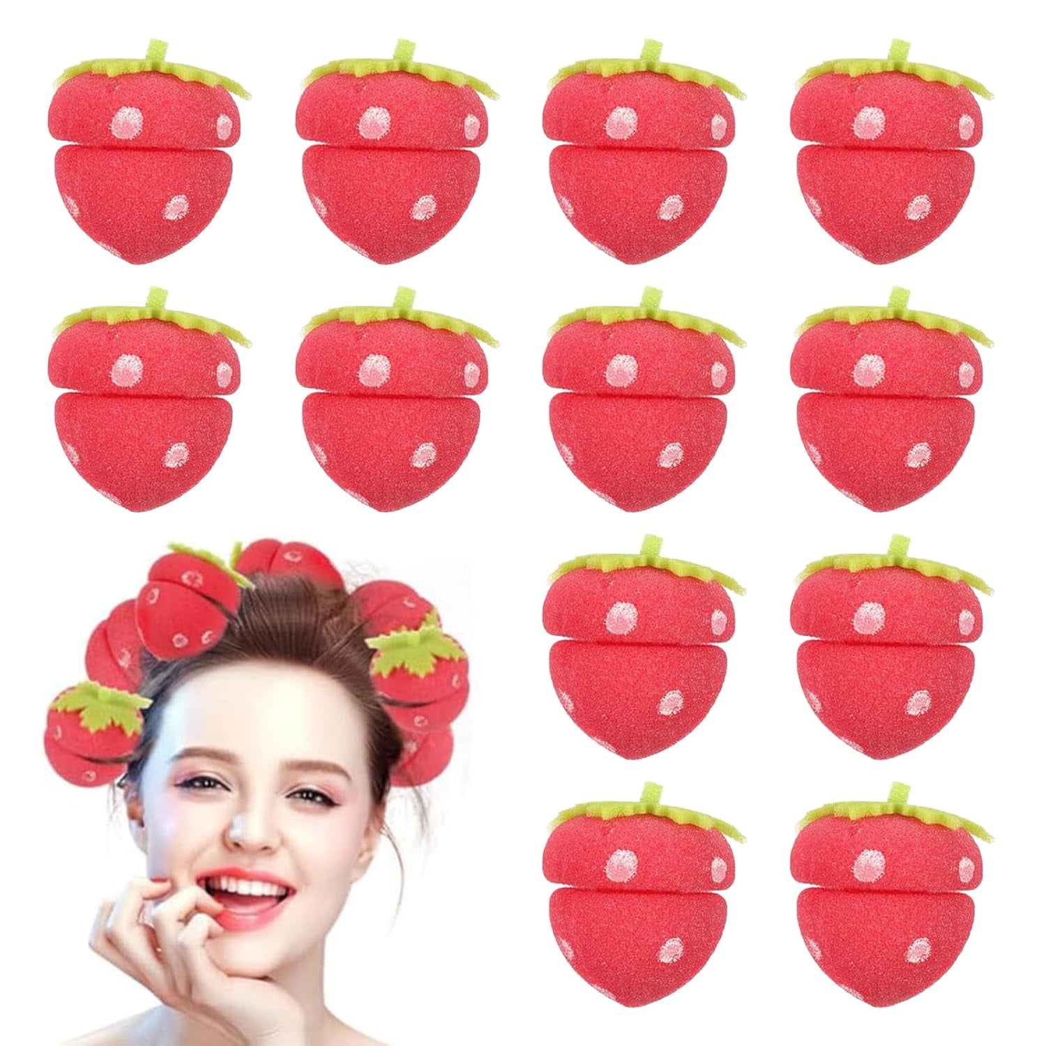Strawberry Heatless Hair Curlers, Strawberry Foam Rollers Strawberry ...