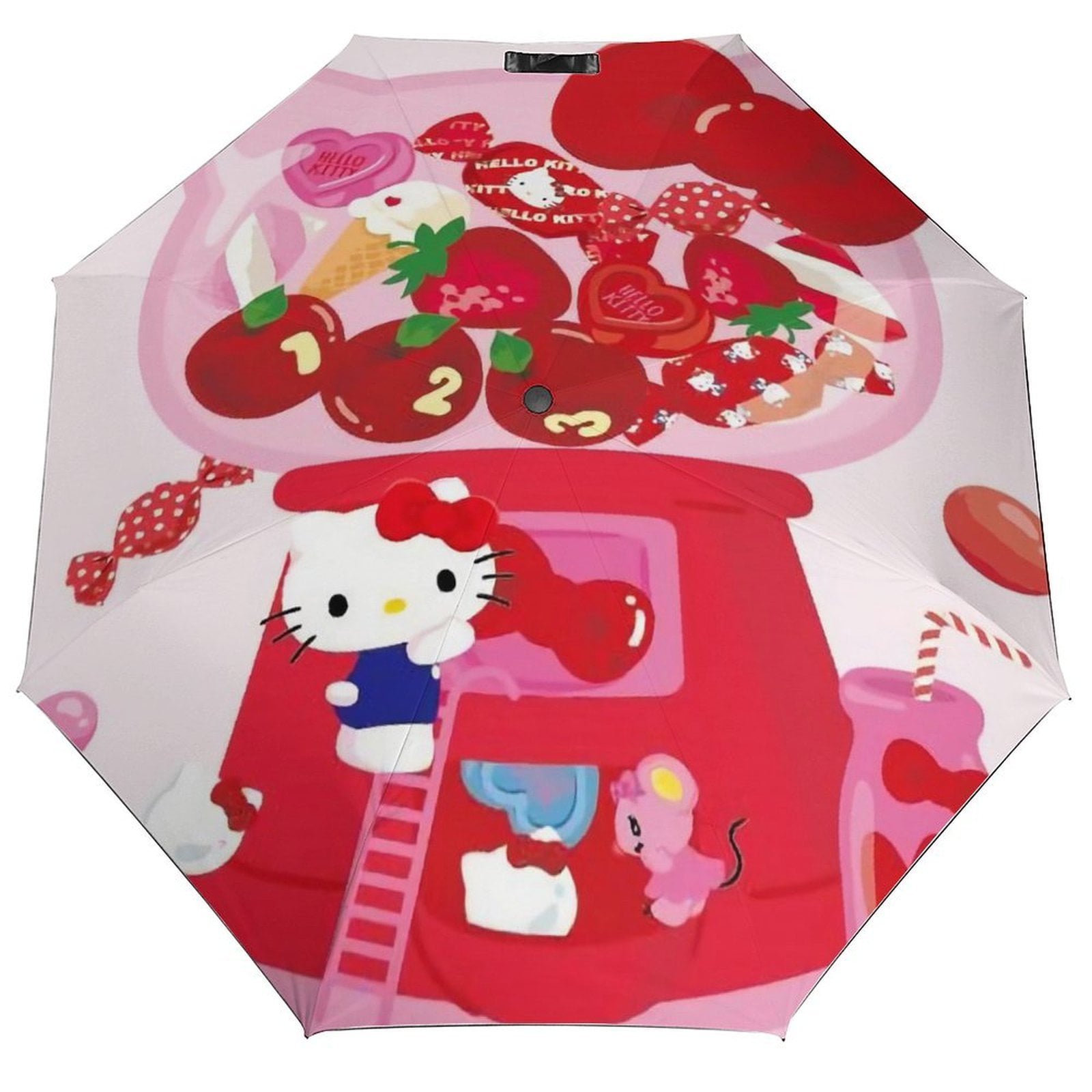 Strawberry Hello-Kitty Umbrella for Men Women Boys Girls,Mini Travel ...
