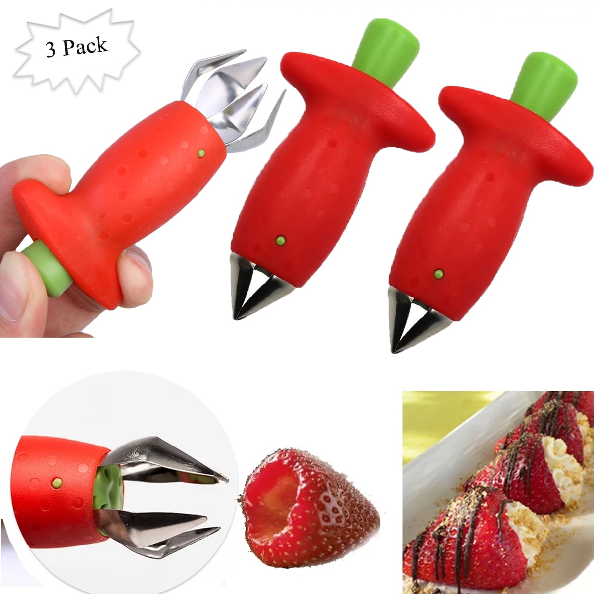 Strawberry Huller, Quick Remove Strawberry berry Stem Tool, Kitchen ...