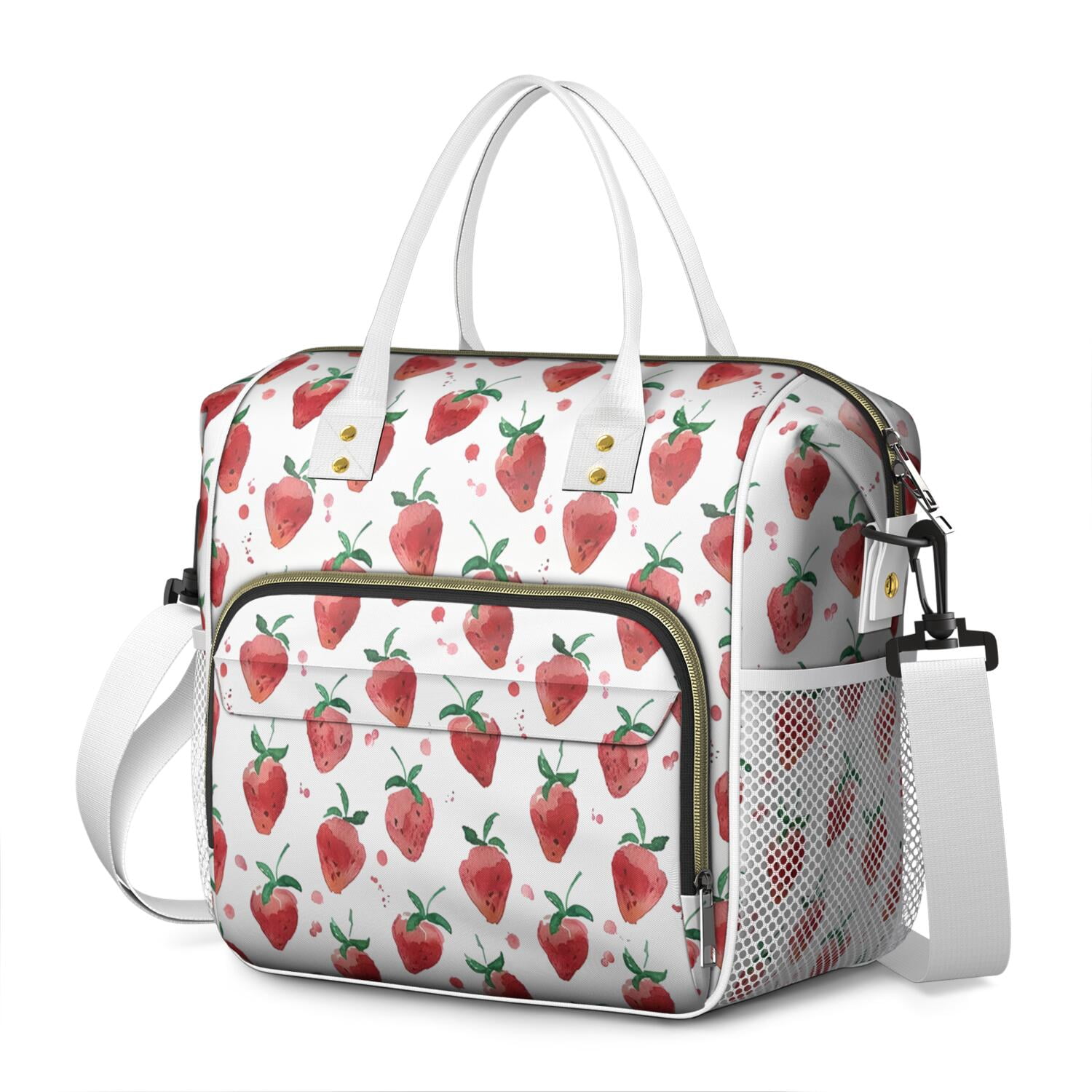 Strawberry Insulated Lunch Tote Bag - Large Leakproof Cooler Bag with ...