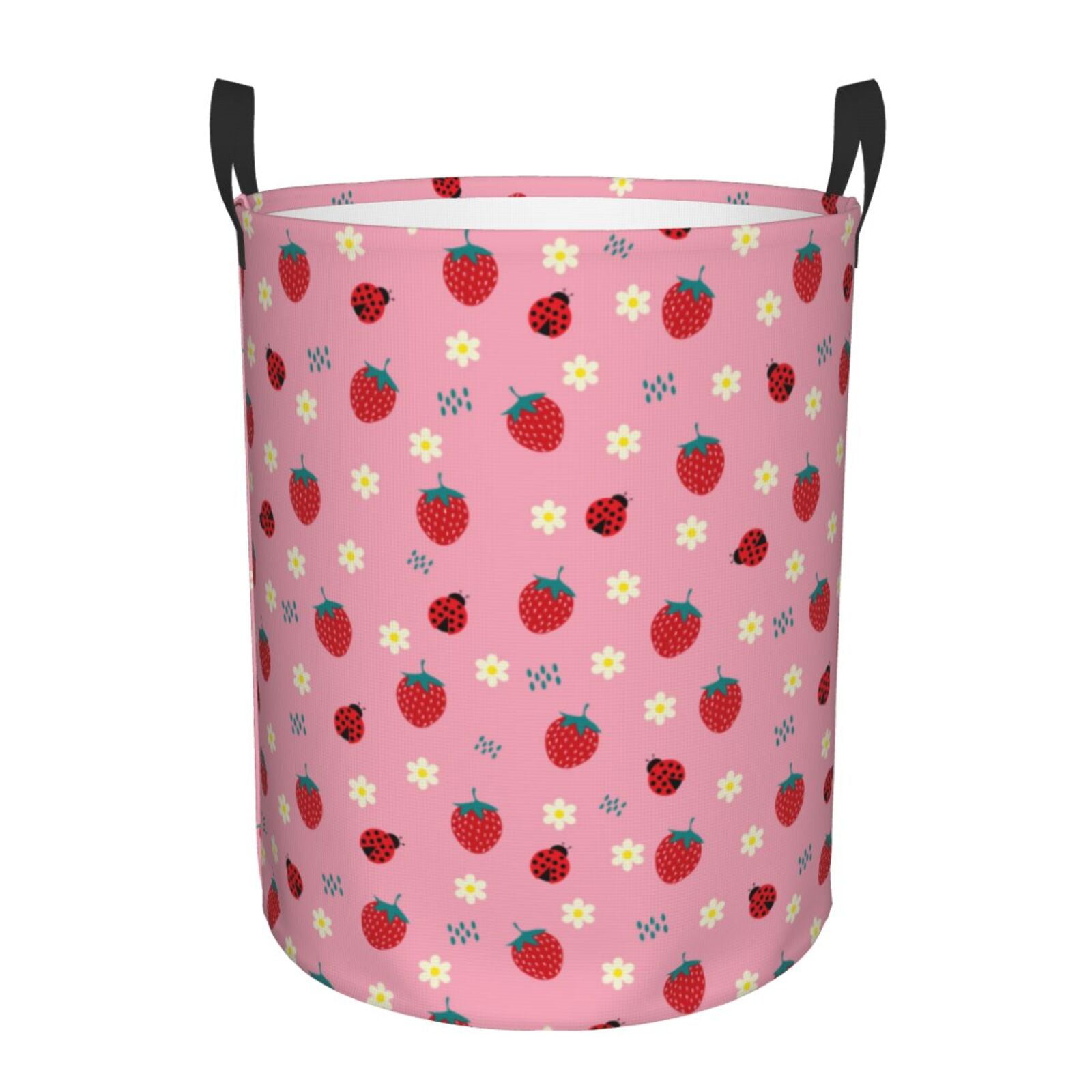 Strawberry and Ladybugs Laundry Basket, Laundry Hamper Waterproof ...