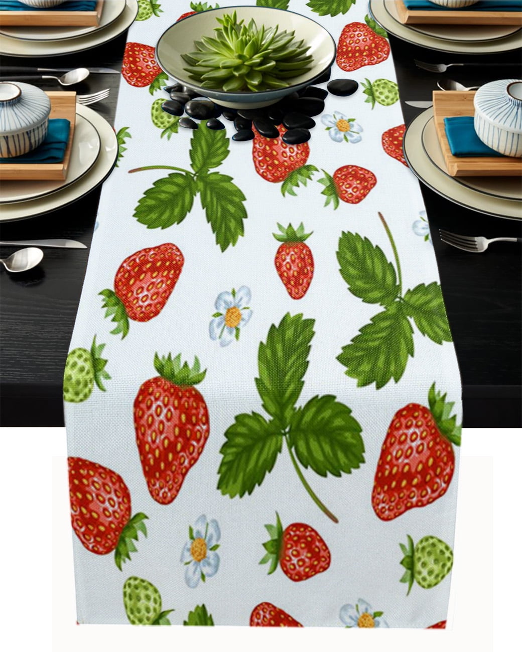 Strawberry Leaves Summer Fresh Placemats Wedding Party Mesa ration ...