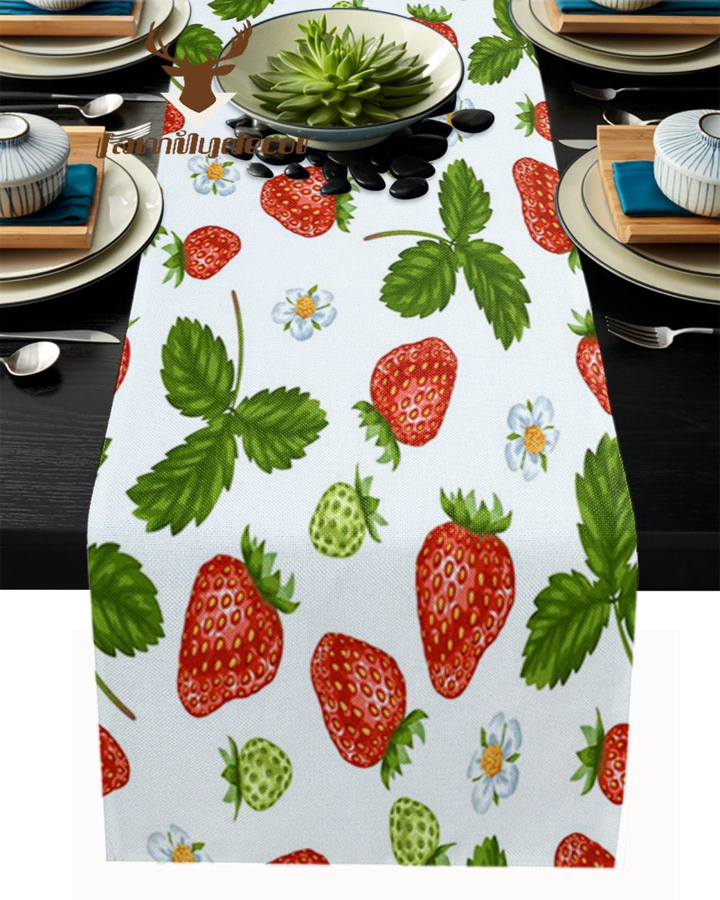 Strawberry Leaves Summer Fresh Placemats Wedding Party Mesa ration ...