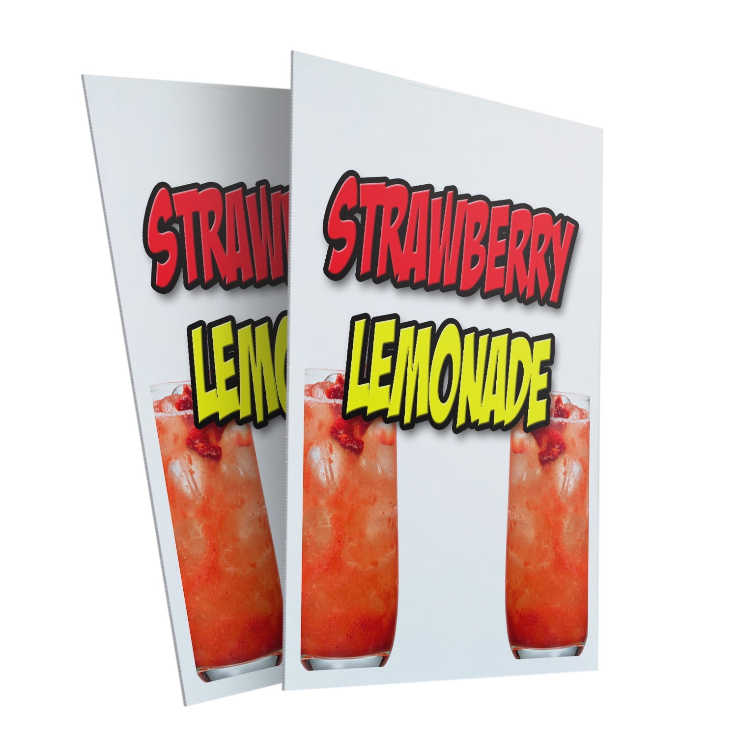 Strawberry Lemonade (2-PACK) 24" x 36" Plastic Signs | Sign Insert 4mm ...