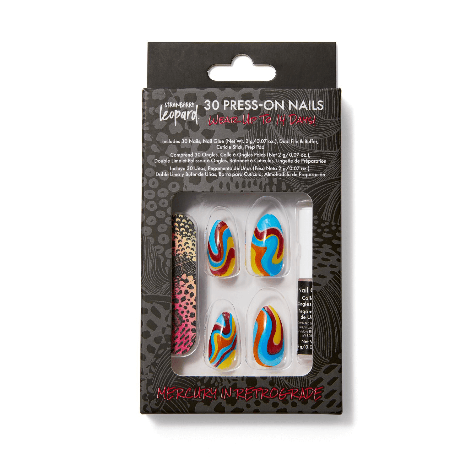 Strawberry Leopard Mercury in Retrograde 1 Ct Almond Shape Plastic ...