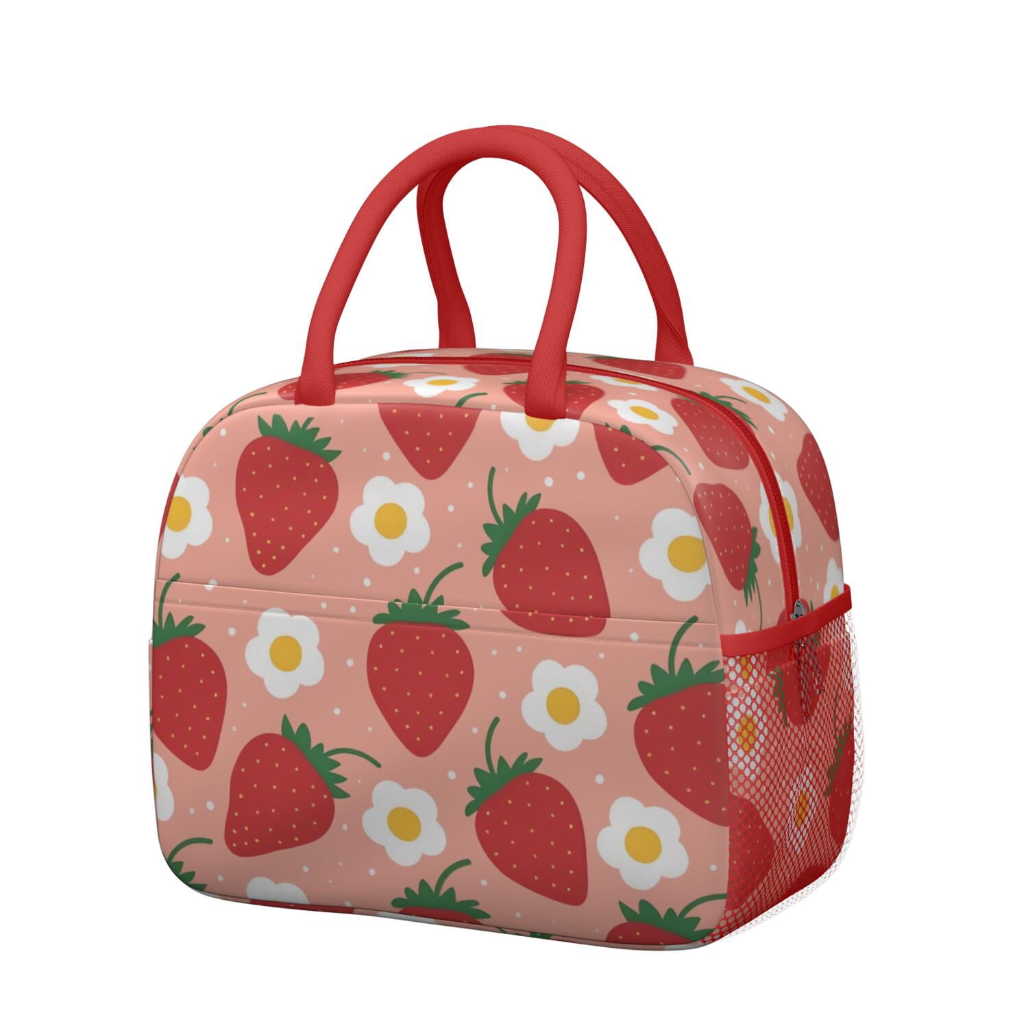 Strawberry Lover Insulated Lunch Tote – Sweet Red Berry Pattern, Kawaii ...