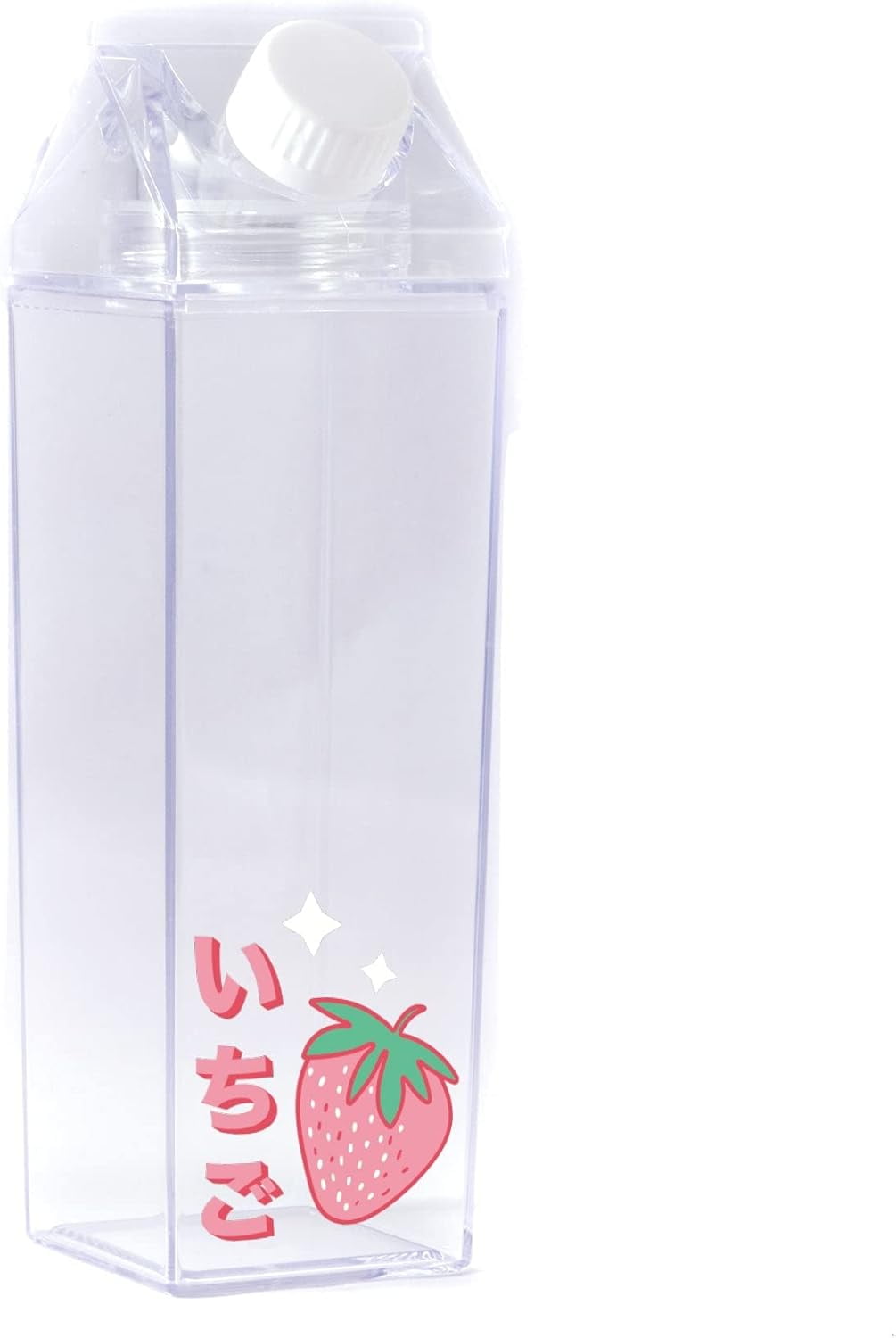 Strawberry Milk Cute Kawaii Japanese Milk Carton Water Bottle 500ml 16 ...