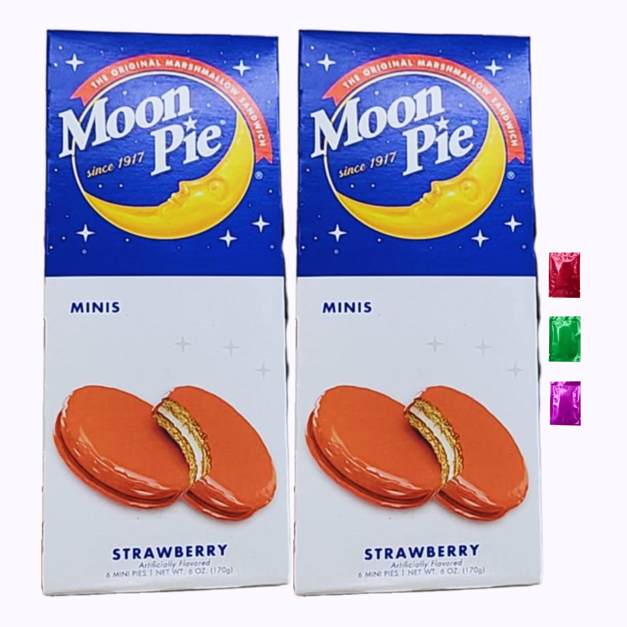 Strawberry Mini Moon Pies Snacks 2 Boxes, Individually Wrapped Mini ...