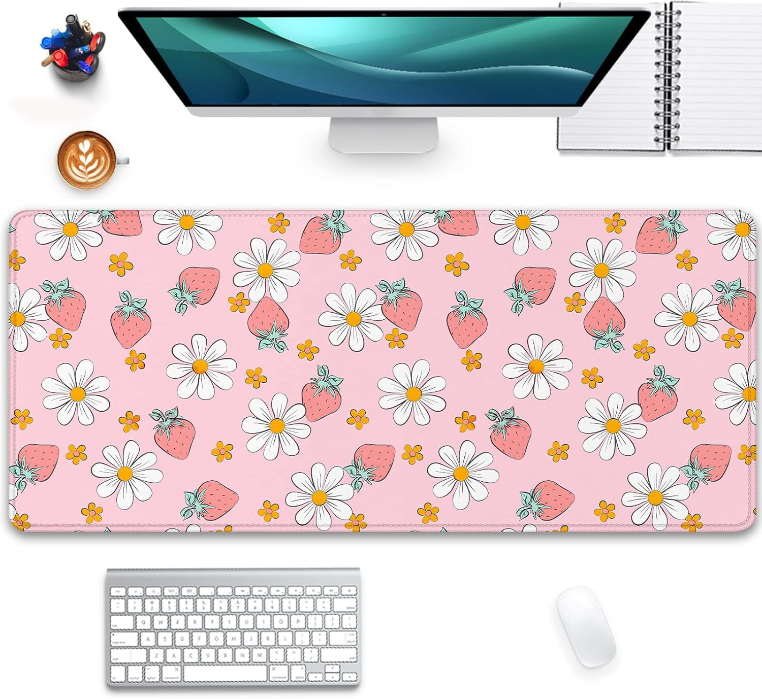 Strawberry Mouse Pad Desk Mat,Mouse Pad Large,Desk Pad,Pink Mouse Pad ...