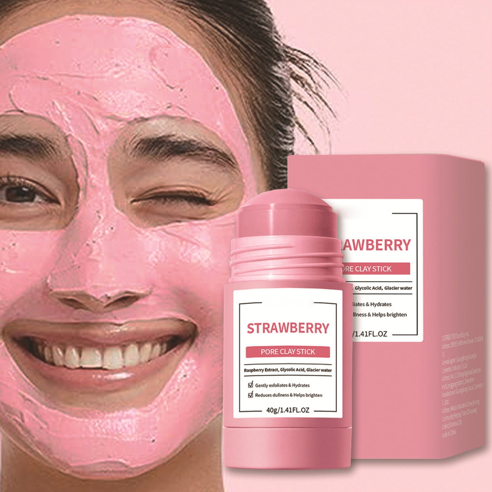 Strawberry Mud Stick For Face Pore Blackhead Remover With Kaolin Clay ...