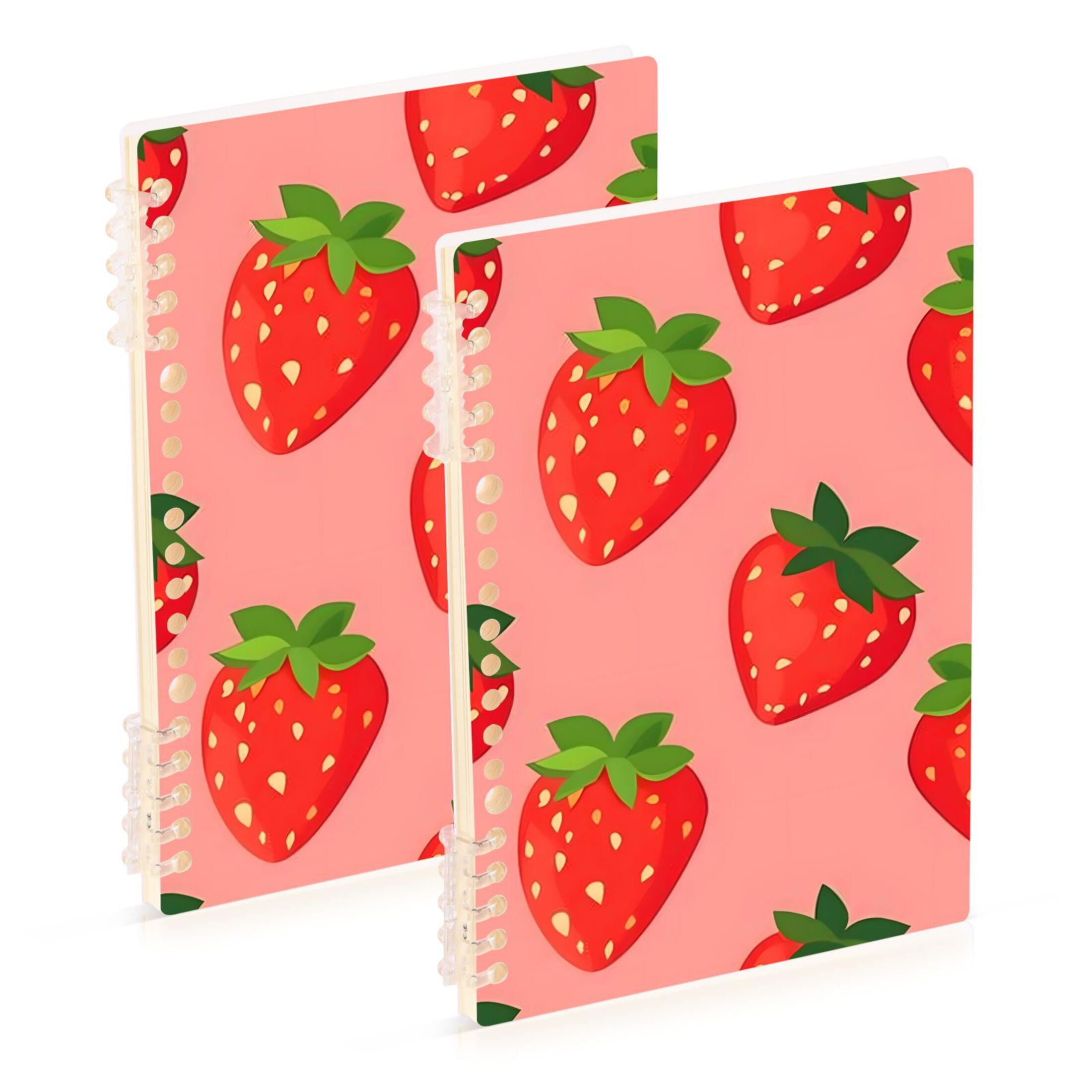 Strawberry Pattern Ring Binder Notebook Journey Note Diary College ...
