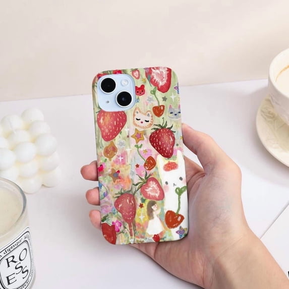 Strawberry Pattern Tough Phone Case, Protective Matte Cover with ...