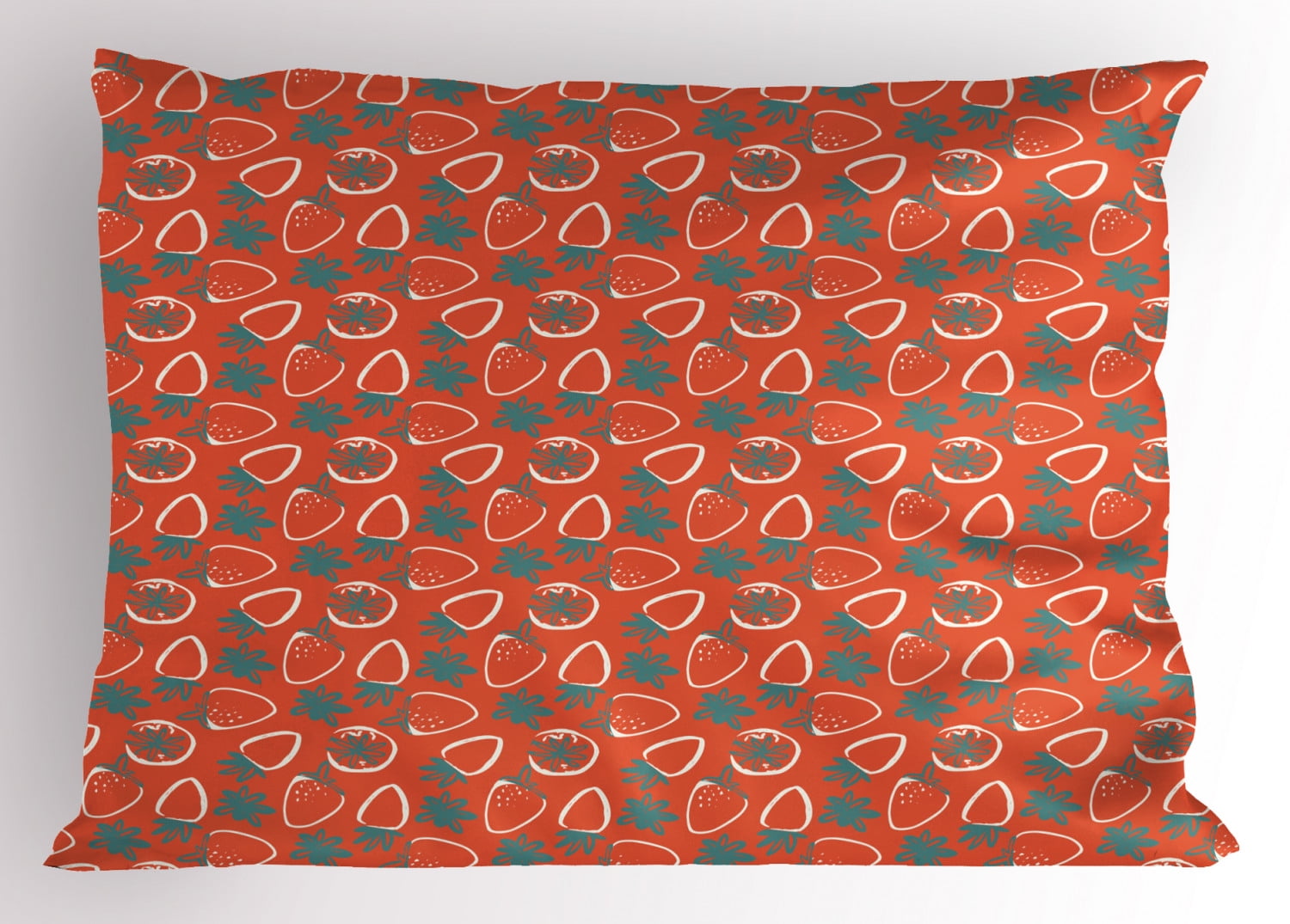 Strawberry Pillow Sham Modern Design Brush Stroke Style Doodle ...