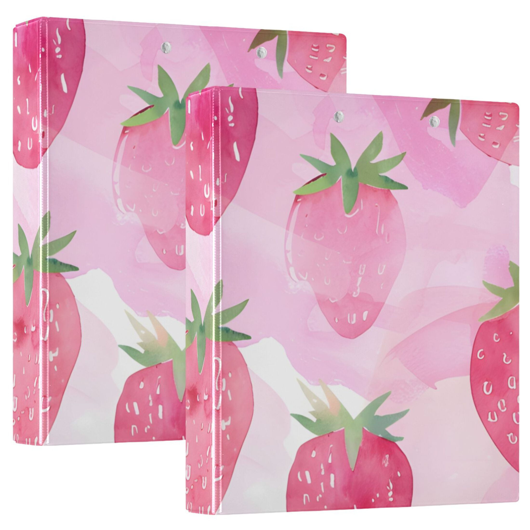 Strawberry Pink 3 Ring Binders 1.5 inch Hardcover File Folders with ...