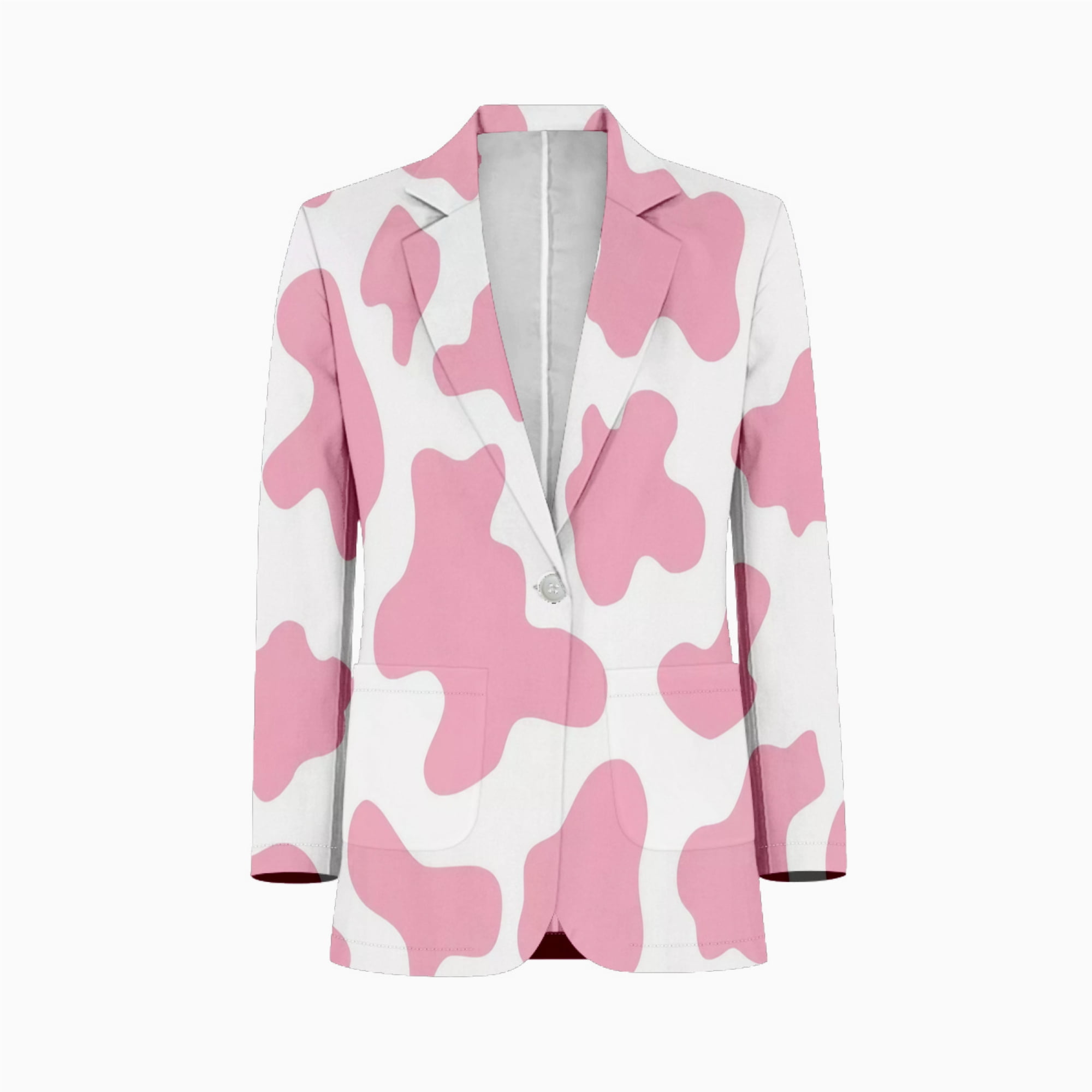 Strawberry Pink Cow Print Pattern Customized Men's Suits full man Shawl ...