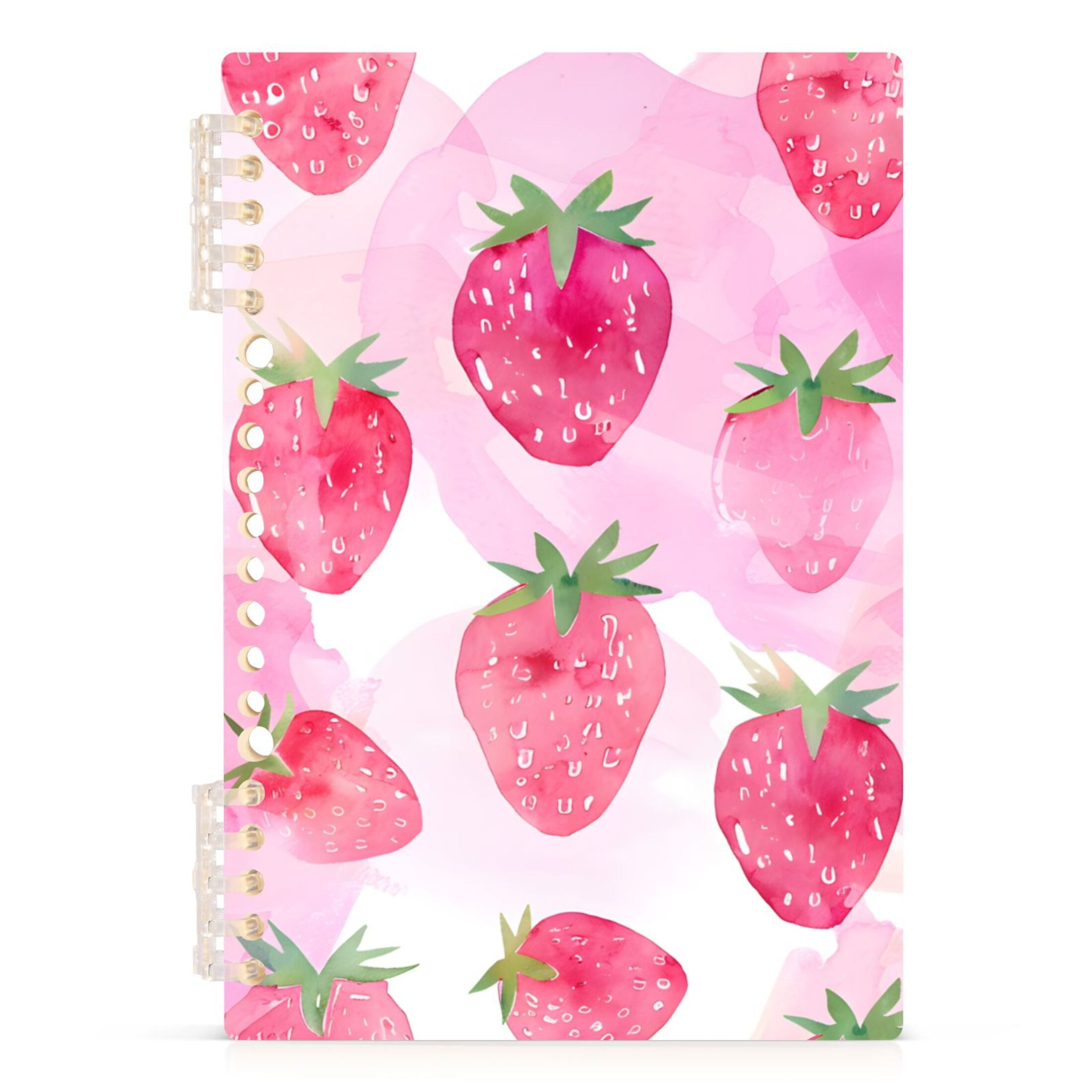Strawberry Pink Ring Binder Notebook Journey Note Diary College Ruled ...