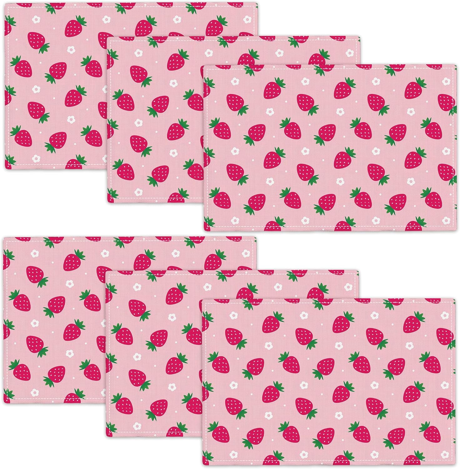 Strawberry Placemats Set of 6, Strawberry Place Mats Table Mats for ...