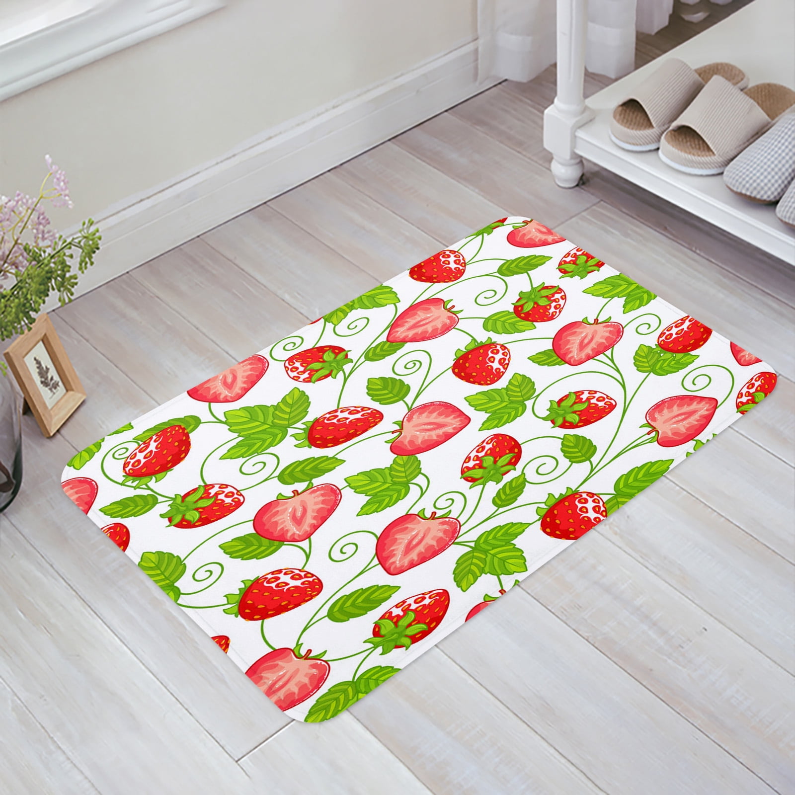 Strawberry Plant Fruit Bathroom Mat Corridor Carpet Kitchen Mat ...