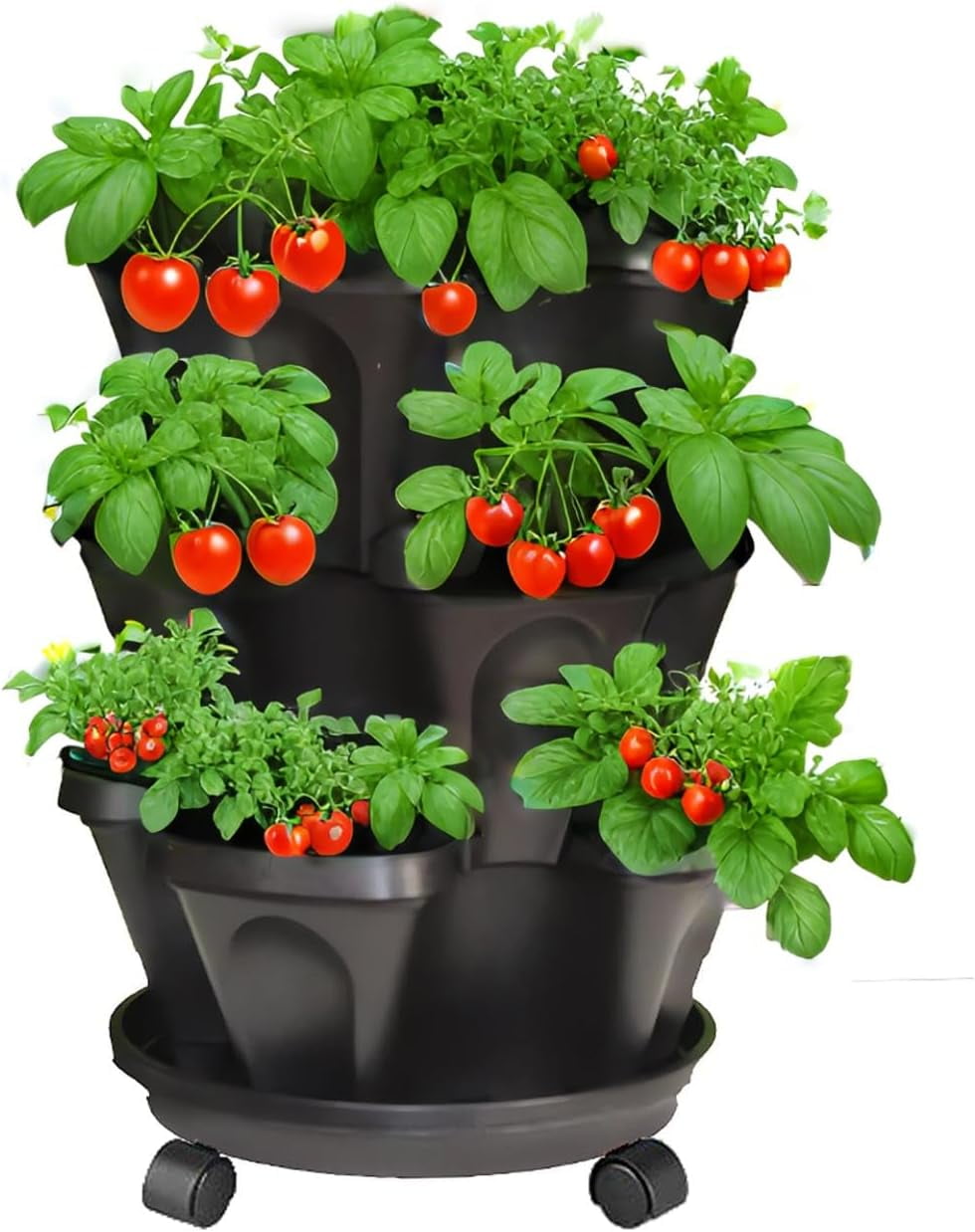 Strawberry Planters, 3 Tiered Vertical Stackable Planter, Herb Stacking ...