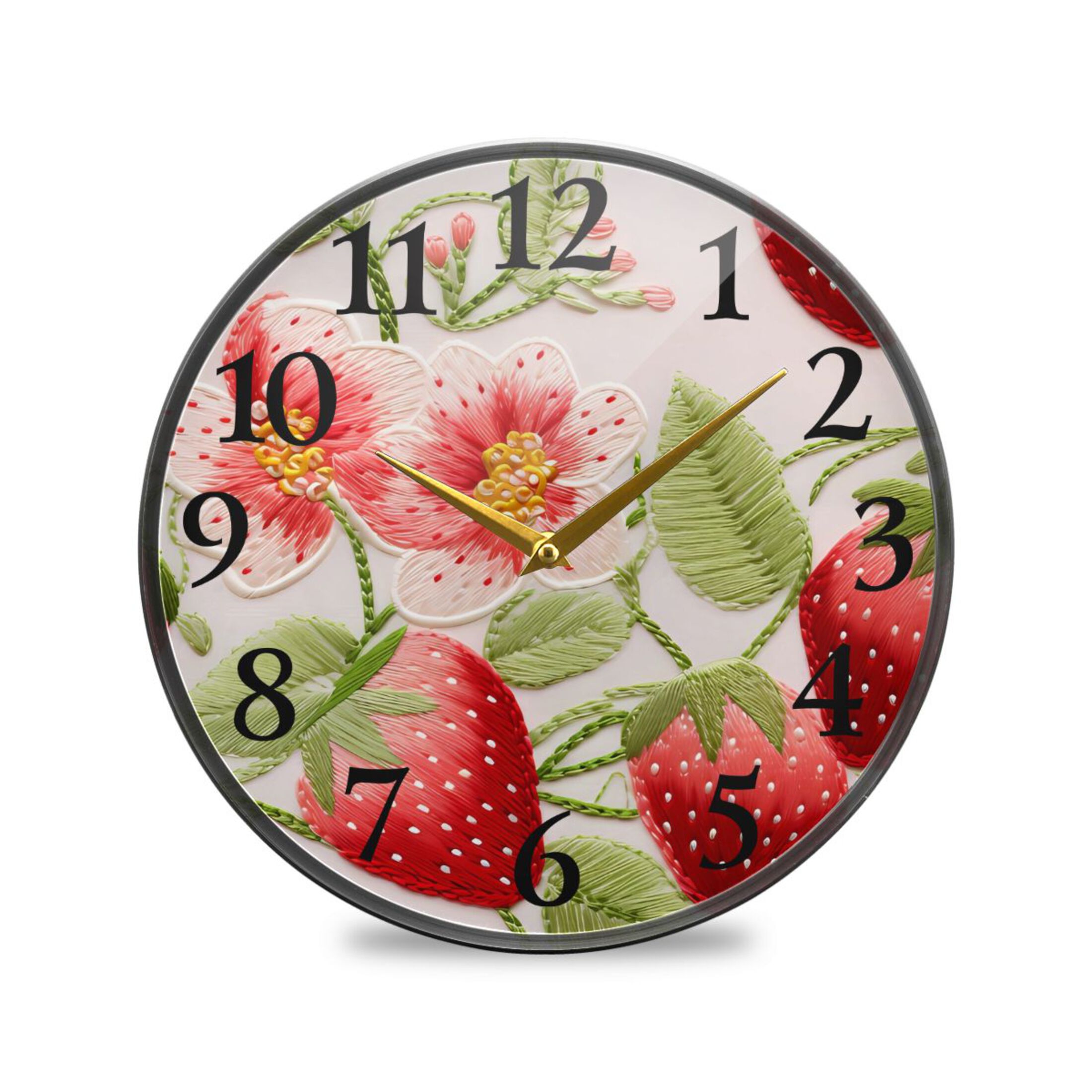 Strawberry Plants Wall Clocks Battery Operated 9.5 Inch Round Clock ...