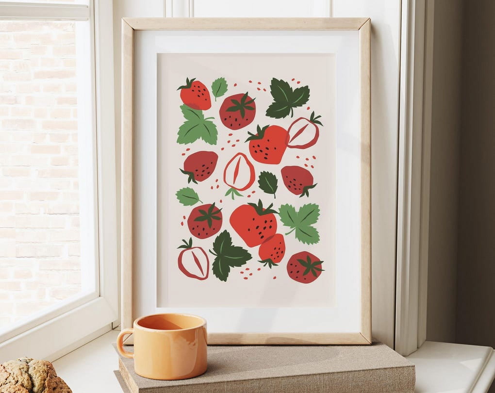 Strawberry Poster, Kitchen Wall Art, Fruit Lover Decor, Summer Vibes ...