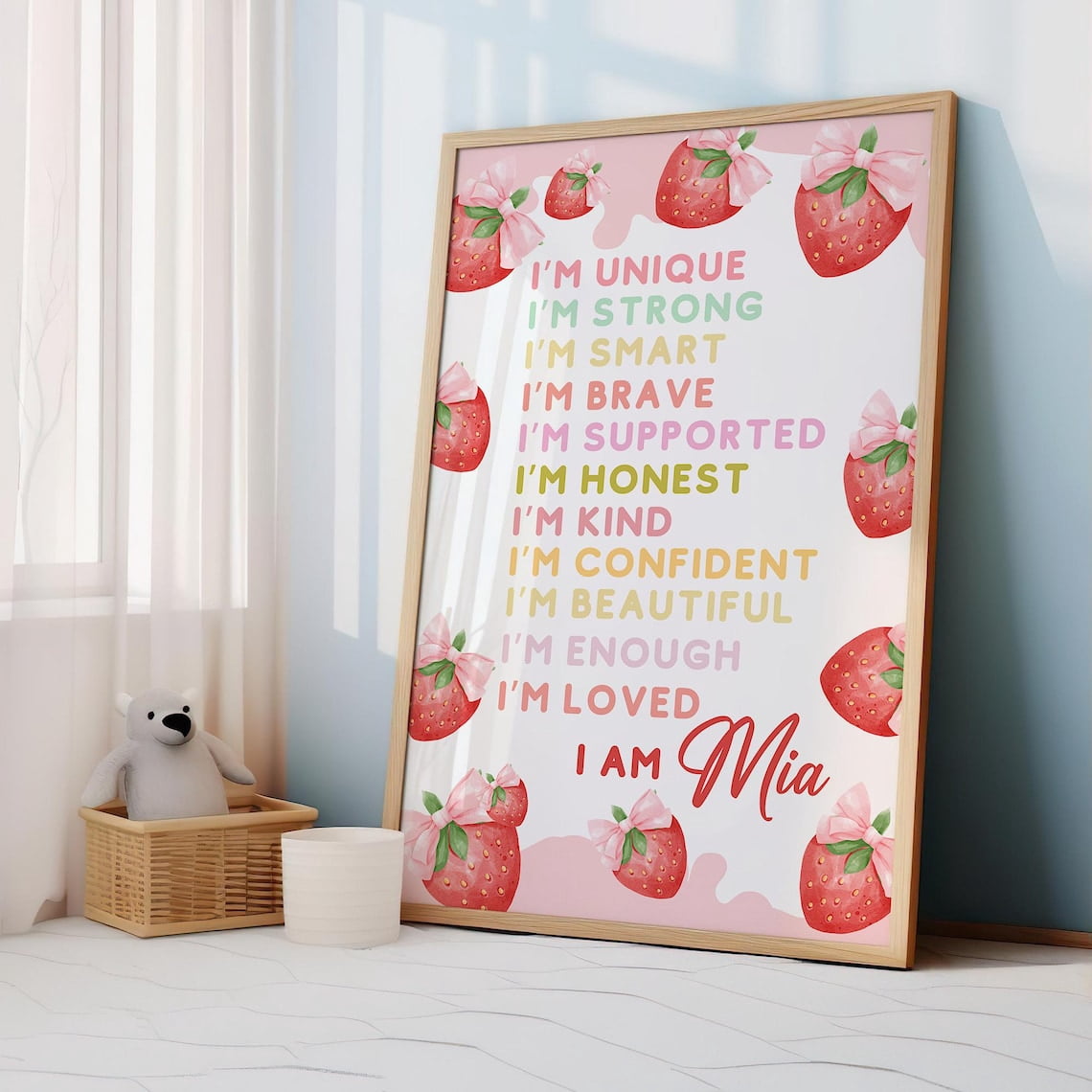 Strawberry Posters, Strawberry Nursery, Affirmation For, Affirmation ...