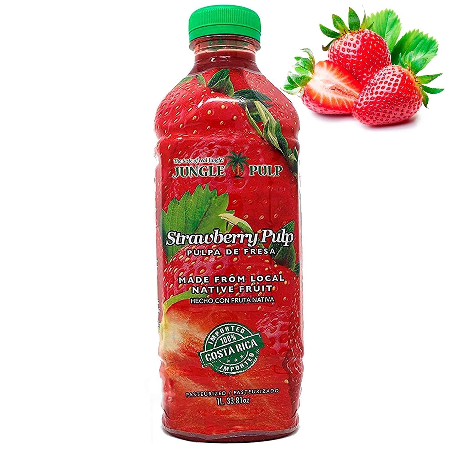 Jungle Pulp Strawberry Puree Mix, 33.81 oz, for Cocktails & Desserts ...
