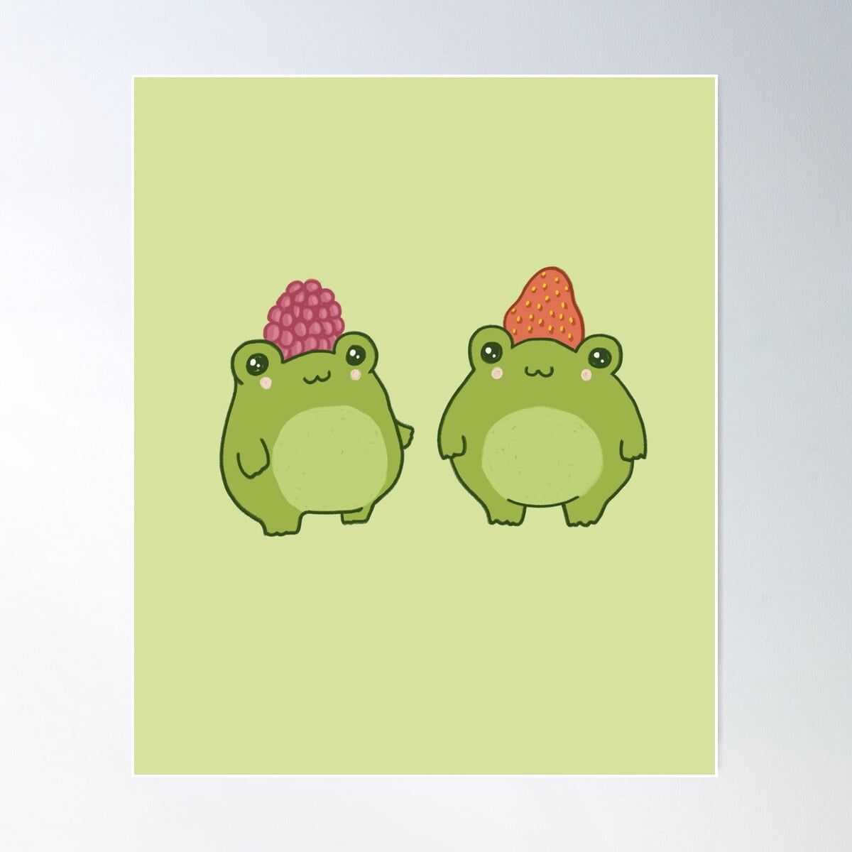 Strawberry And Raspberry Hat Frog Friends: Cute Cottagecore Aesthetic ...