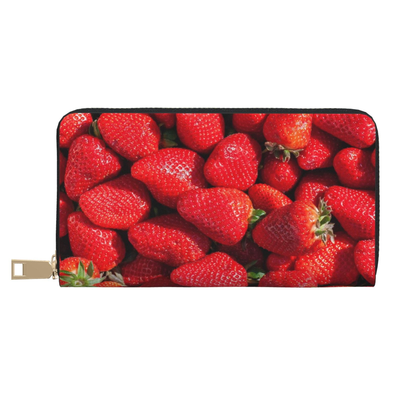 Strawberry Red Wallet Women, Leather Bifold Multi Card Wallet, Women's ...