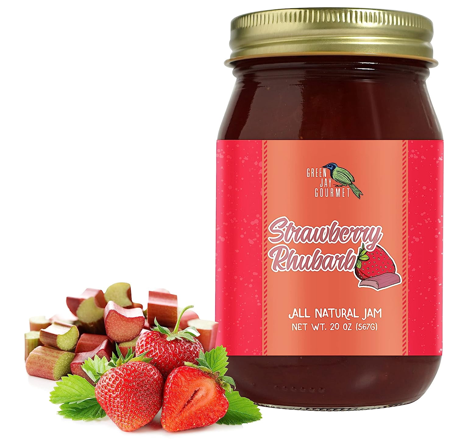 Strawberry Rhubarb Jam - All-Natural Fruit Jam with Strawberries ...
