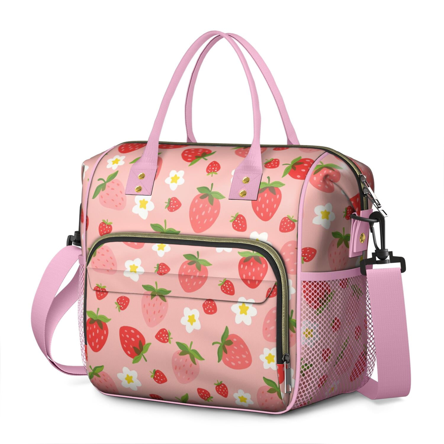 Strawberry Roomy Insulated Lunch Bags Large Lunch Box for Office ...
