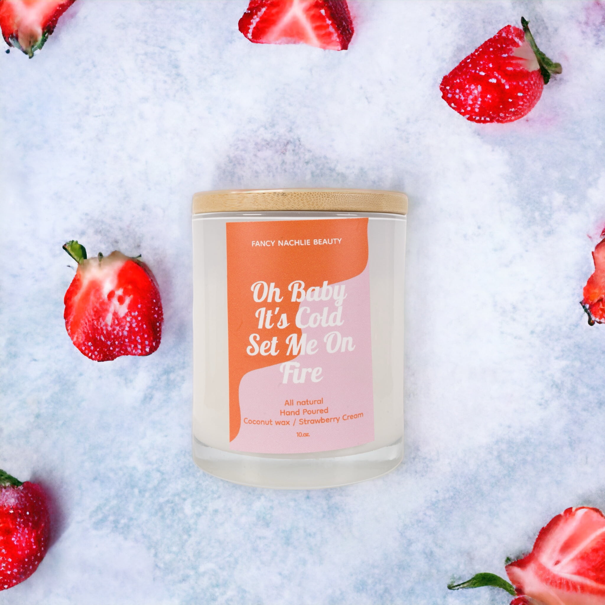 Strawberry Scented Candle, Sweet Cream Topping, Single Wick, Jar Candle ...