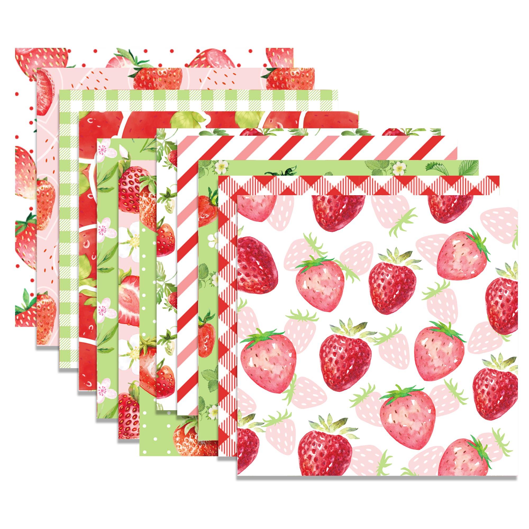 Strawberry Scrapbook Paper Pad, AIF4 24 Sheets of Strawberry Flower ...