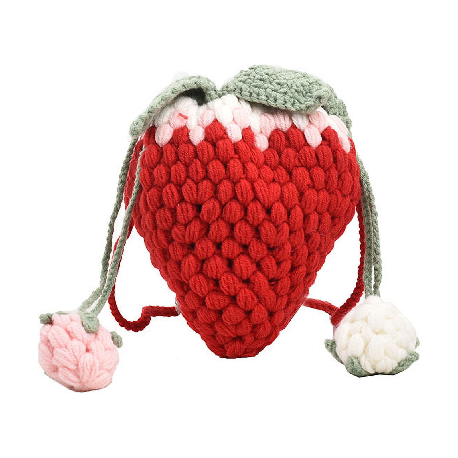 Strawberry Shape Crochet Bags for Women Girl Shoulder Crossbody Bag ...