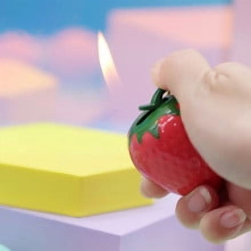 Strawberry Shaped Butane Lighter | Cute Novelty Refillable Ignition ...