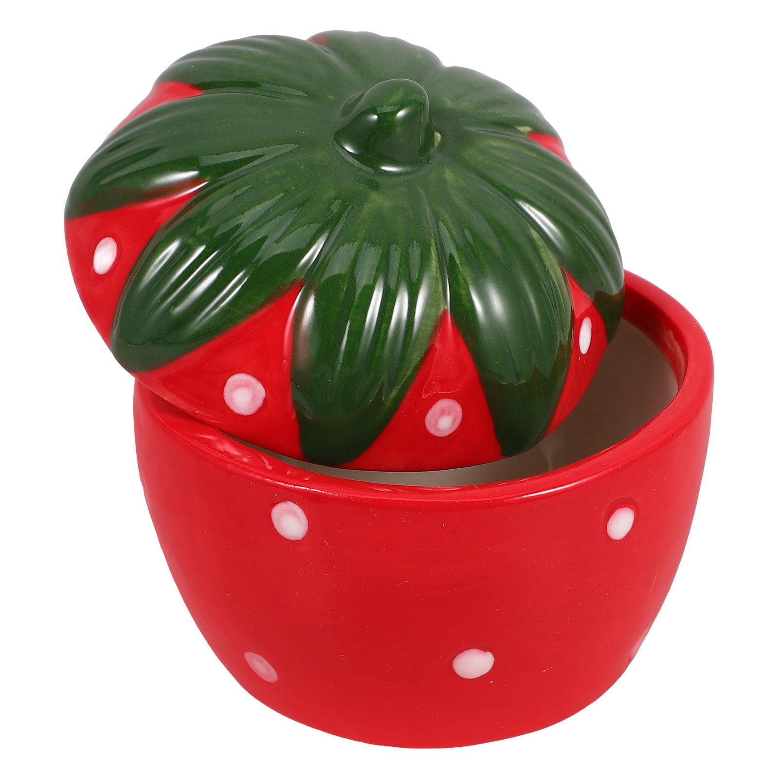 Strawberry Shaped Ceramic Container for Storing Jewelry Cute Strawberry ...