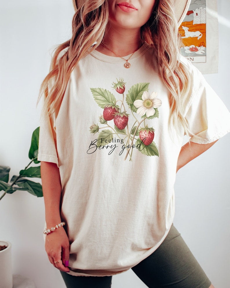 Strawberry Shirt Feeling Berry Good Shirt Cottagecore Clothing Boho ...