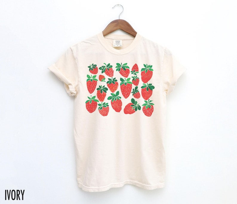 Strawberry Shirt, Summer Shirt, Cottagecore T Shirt, Berries Tshirt ...