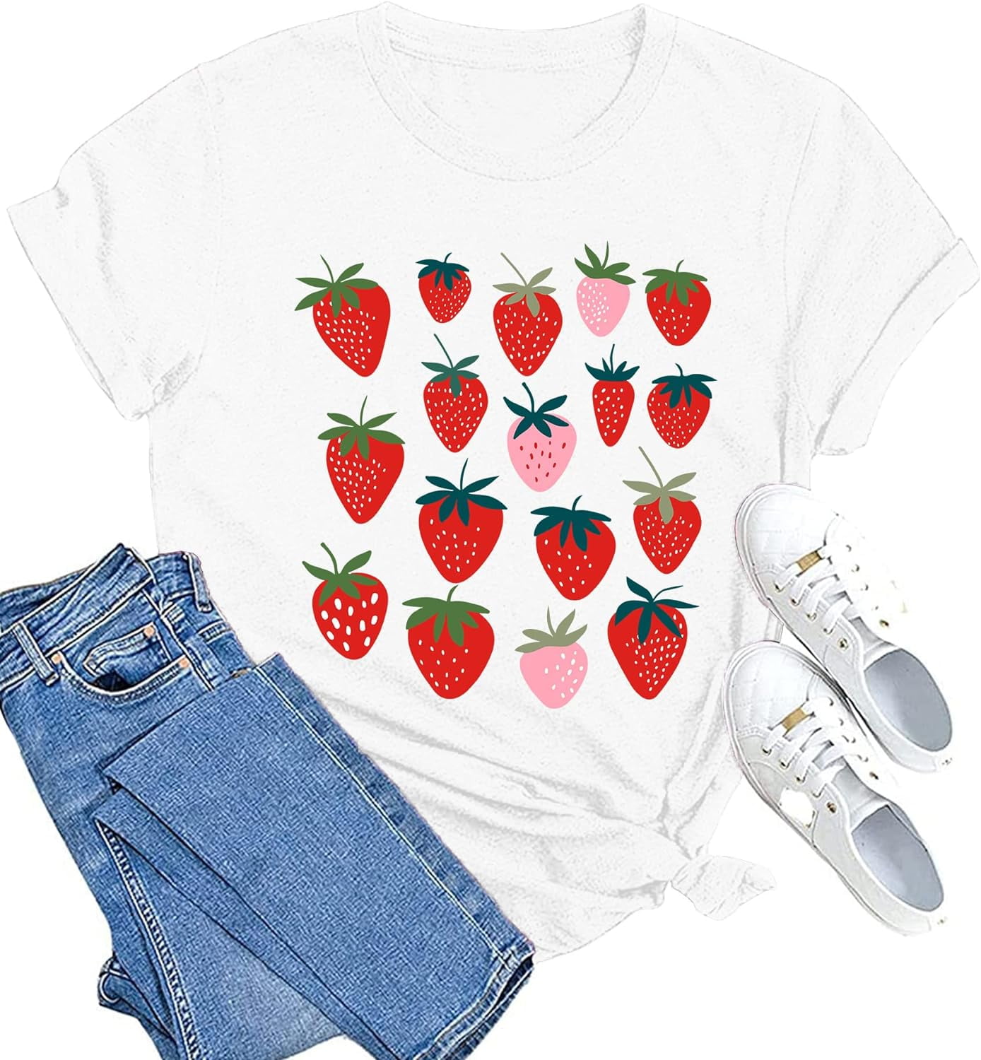 Strawberry Shirts Fruit Tshirts Strawberries Graphic Tee Garden ...