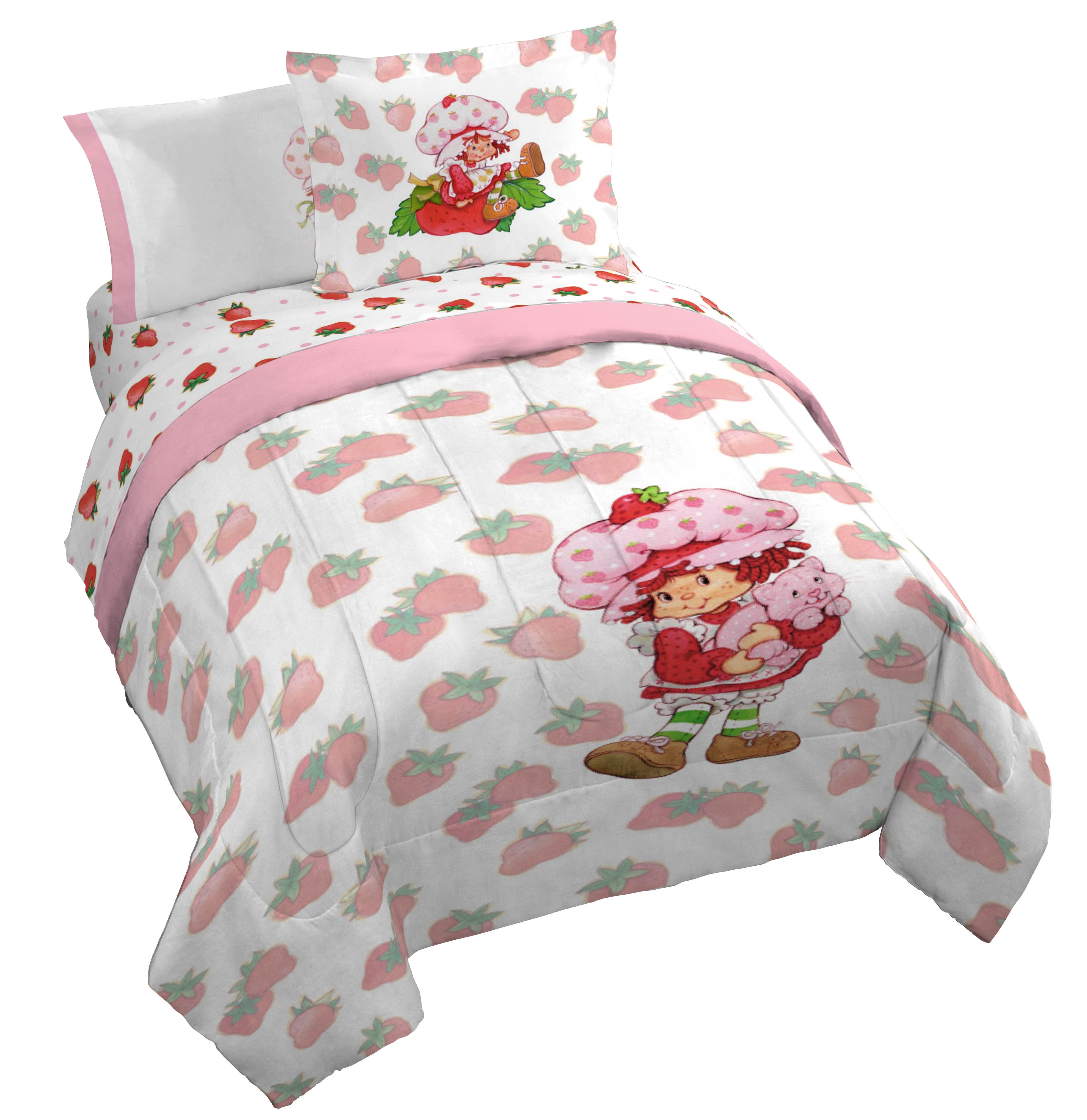 Strawberry Shortcake Berry Kids Size Queen Comforter Set with Fitted ...