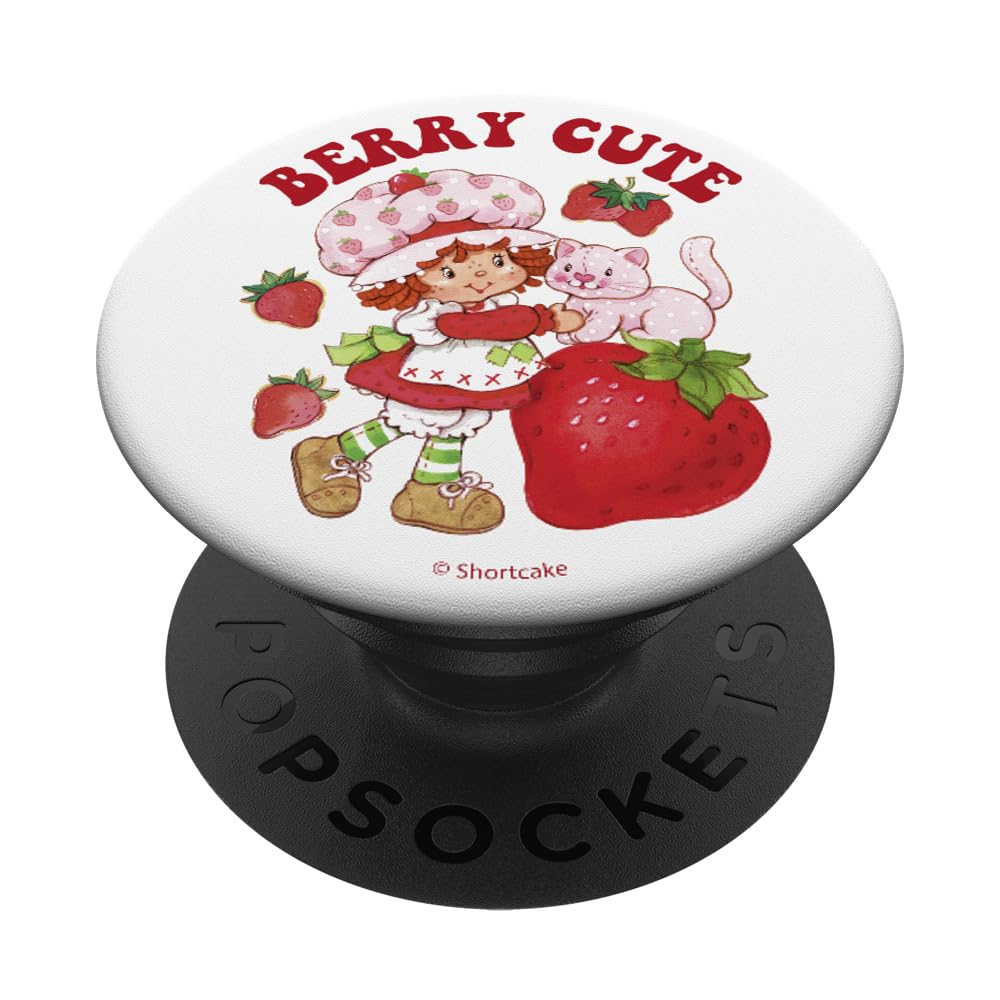 Strawberry Shortcake Berry Cute Vintage Kitten Arch Logo PopSockets ...