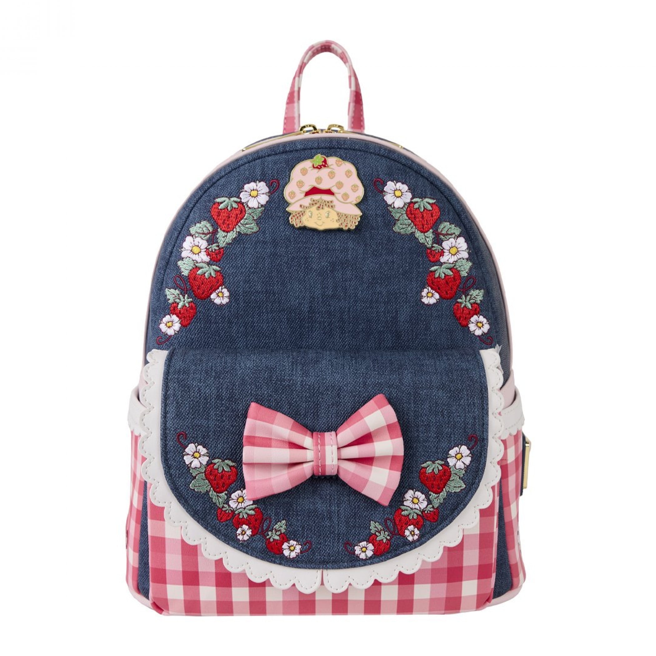 Strawberry Shortcake Denim Gingham Mini Backpack Loungefly - Walmart.com