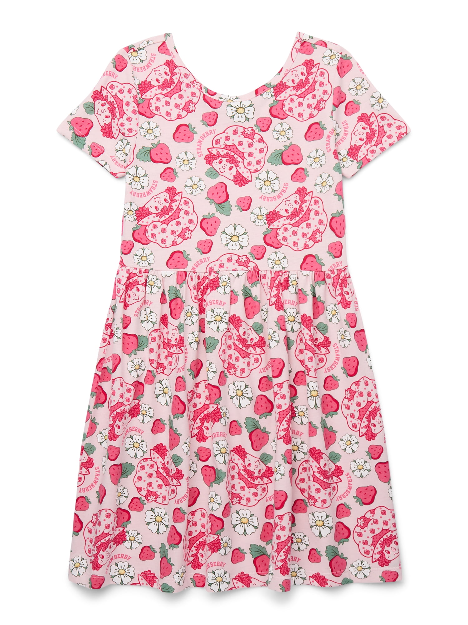 Strawberry Shortcake Girls Print Skater Dress, Sizes 4-12 - Walmart.com